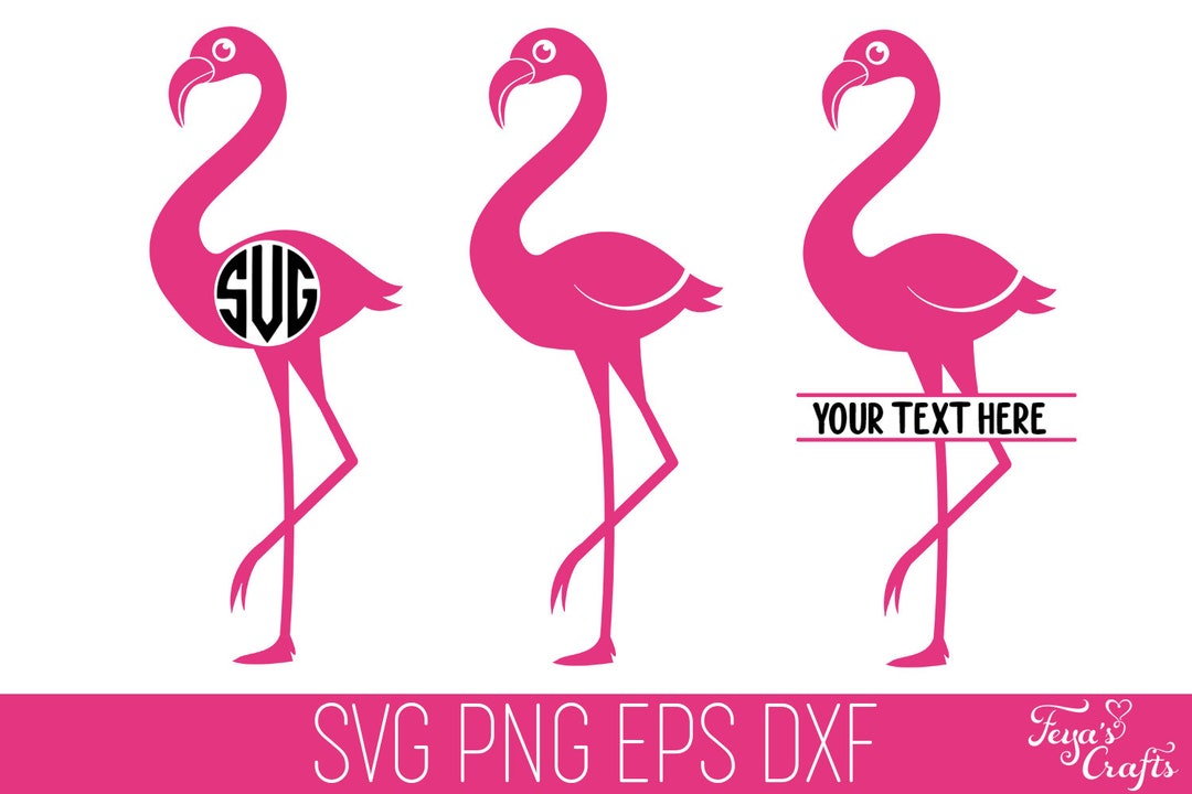 Flamingo SVG Bundle, Monogram Split Design (digital Download) - Etsy