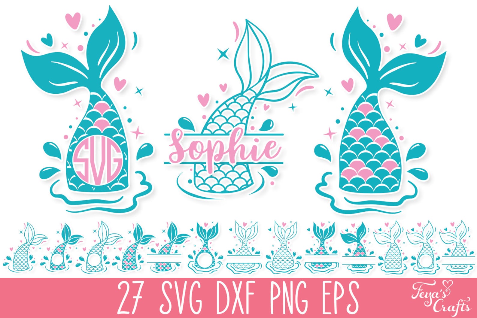 Mermaid Tail SVG PNG Mermaid Tail Monogram Svg Mermaid Tail - Etsy
