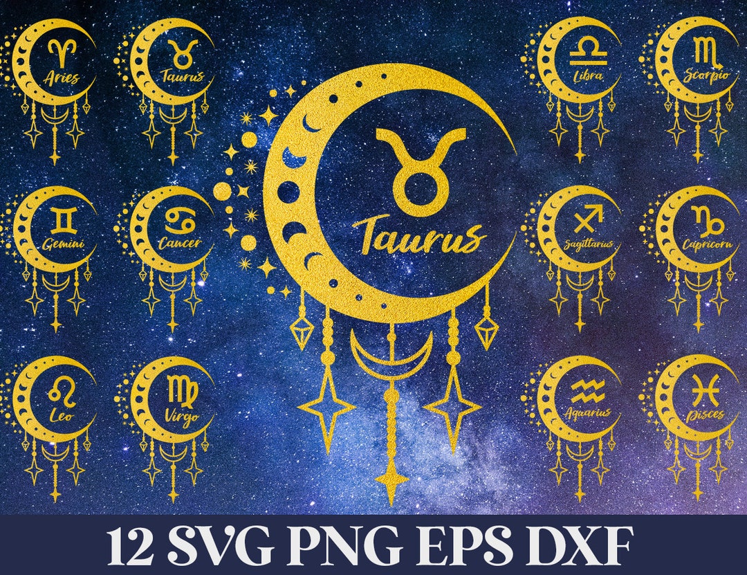 Zodiac SVG Files Cricut, Zodiac Sign SVG PNG Bundle, Horoscope Svg Png ...