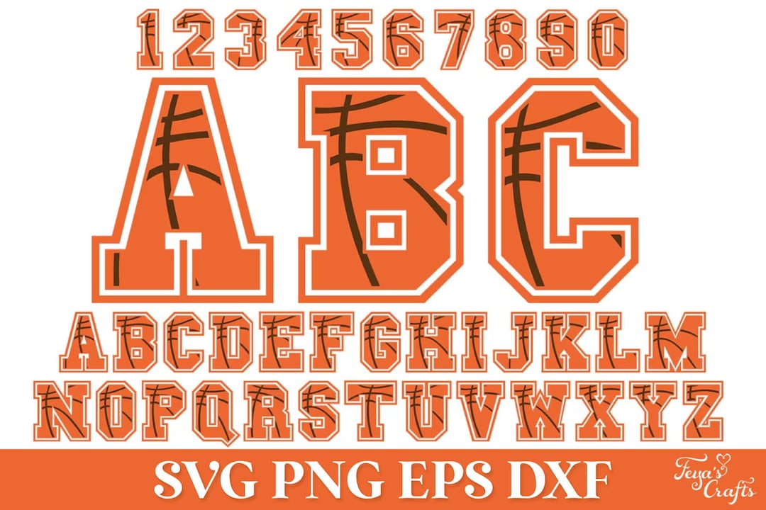 Basketball Font SVG, Basketball Letters SVG Png, Basketball Numbers SVG ...