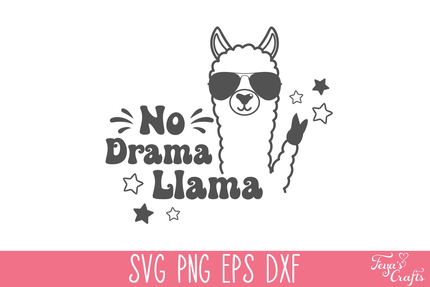 No Drama Llama SVG Cut File, Funny Llama SVG Cricut, Alpaca Svg, Cute ...