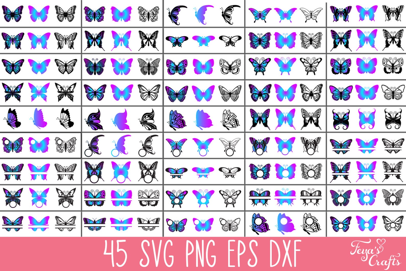 Layered Butterfly SVG Bundle Layered Butterflies Svg - Etsy