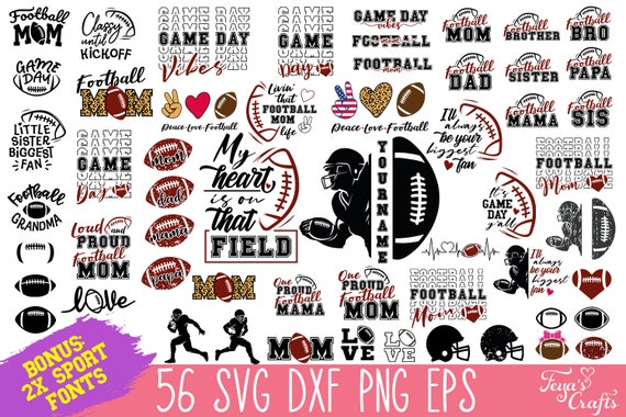 Football SVG Bundle Football Mom Dad Svg Football Name Svg - Etsy