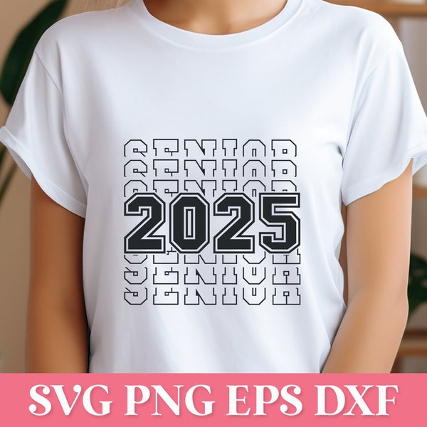 Stacked Senior 2025 Svg - Etsy