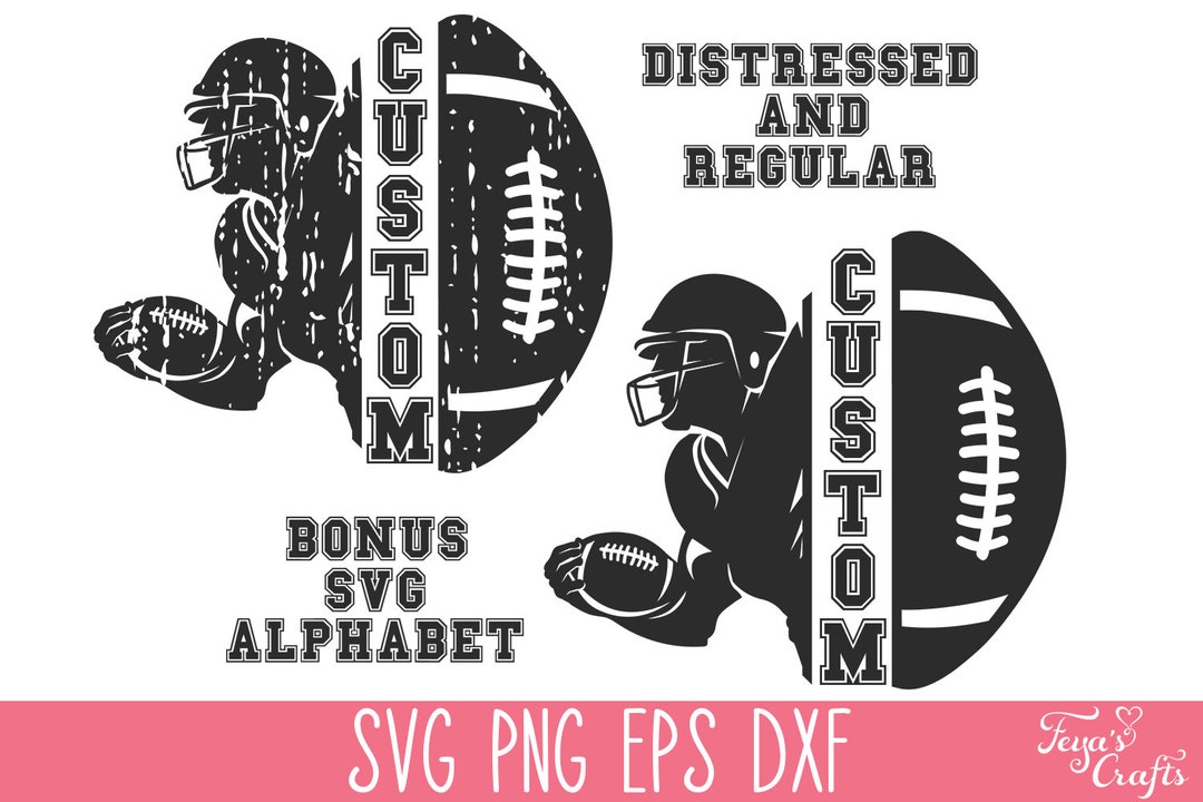 Football Name SVG, Football Custom Name Svg, Distressed Football Svg ...