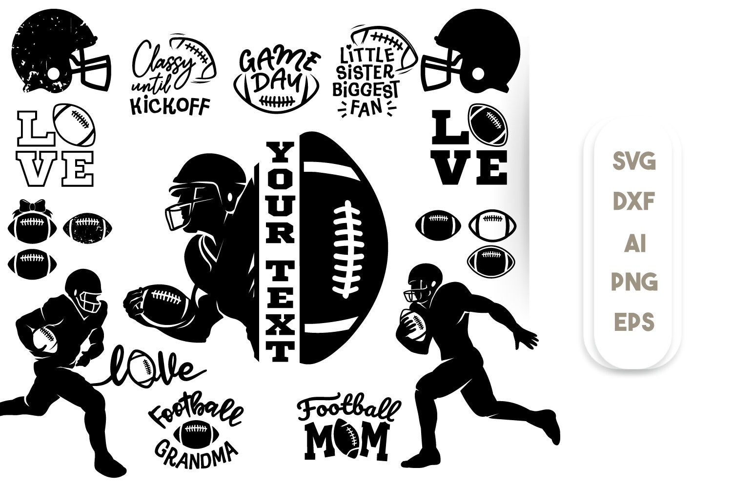 Football Svg Bundle Cricut Football Helmet Svg Football Mom Etsy