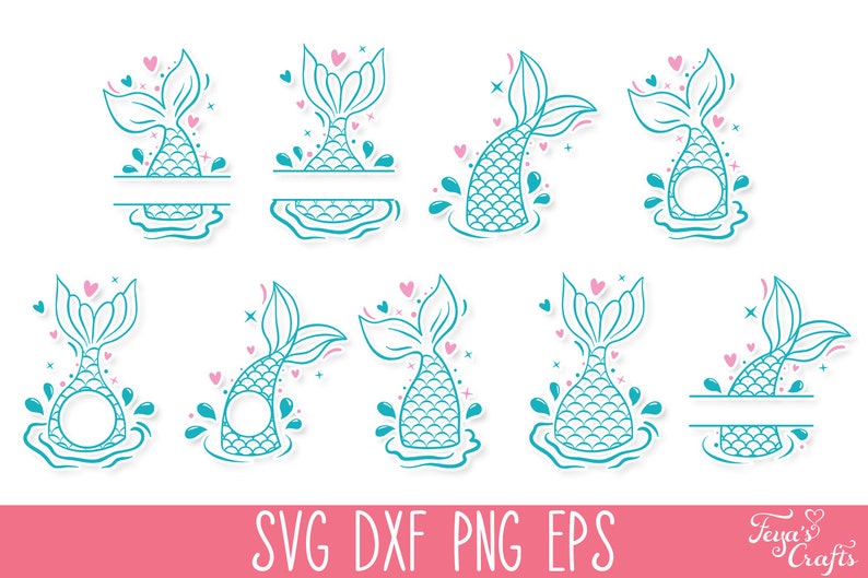 Mermaid Tail SVG PNG Mermaid Tail Monogram Svg Mermaid Tail - Etsy ...