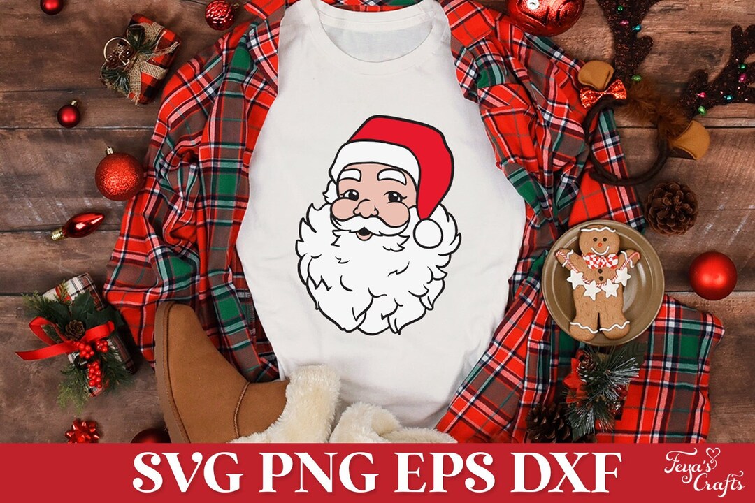 Santa Face SVG, Retro Santa Head PNG Svg, Cool Santa Svg, Christmas ...