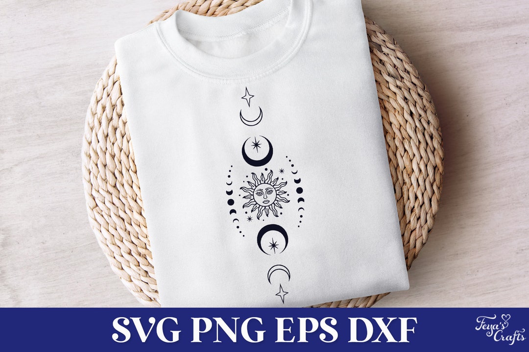 Mystical Sun and Moon SVG, Mystical and Celestial SVG Files, Mystical ...