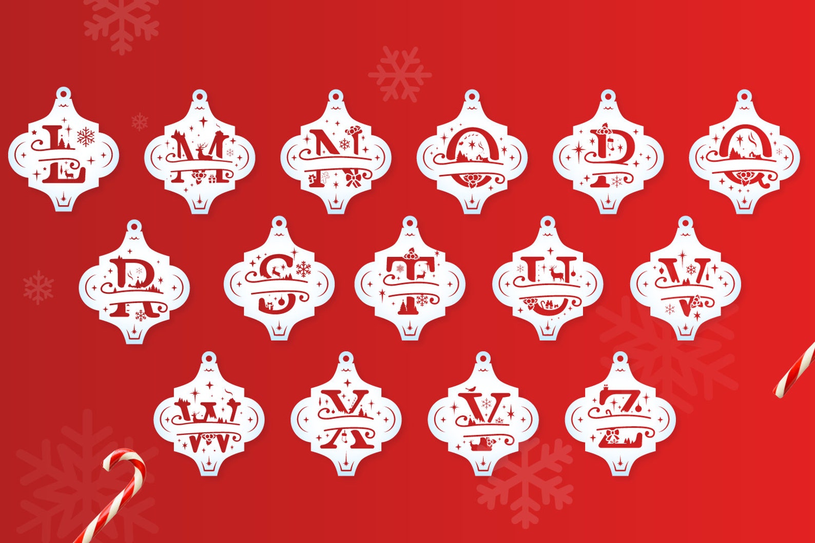 Christmas Arabesque Monogram SVG Christmas Arabesque SVG - Etsy