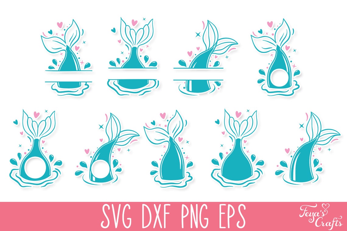 Mermaid Tail SVG PNG Mermaid Tail Monogram Svg Mermaid Tail - Etsy ...