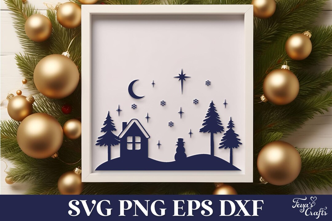 Christmas Scene SVG, Winter Scene SVG, Christmas Village PNG, Merry ...