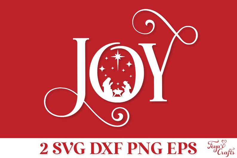 Joy Round Christmas Ornament SVG Christmas Nativity Scene SVG - Etsy
