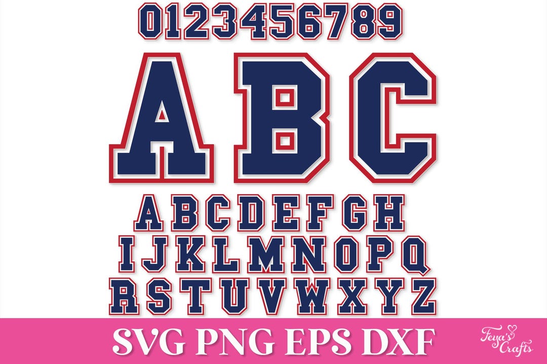 Layered Varsity Font SVG, Jersey Letters Svg, Layered Sports SVG ...