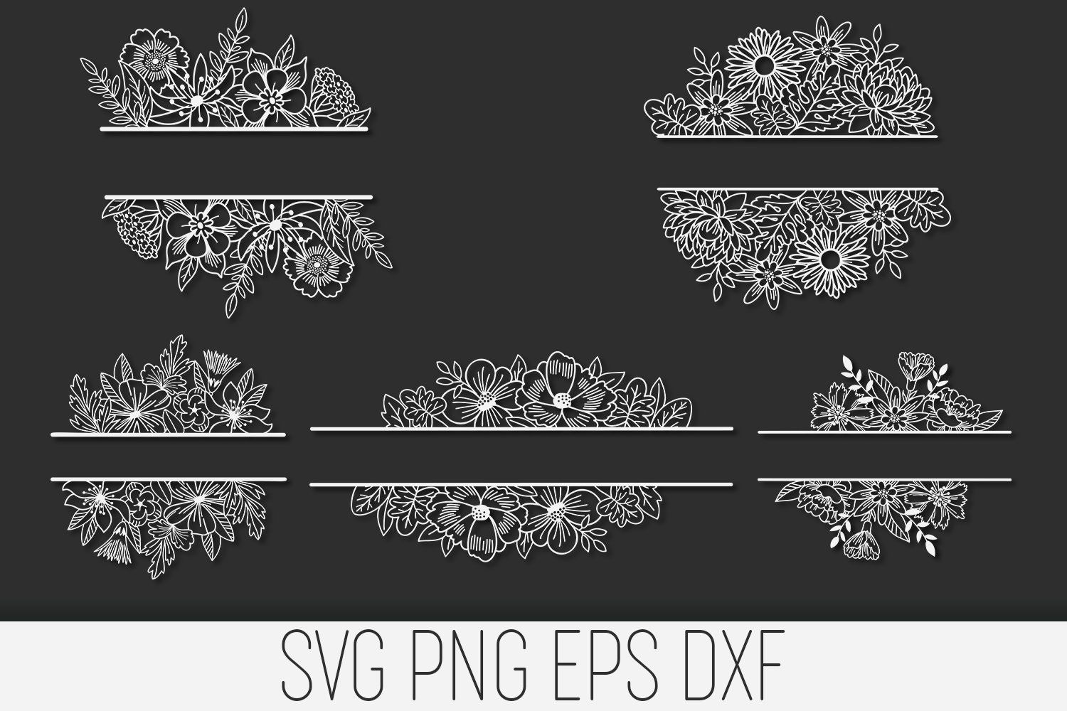 Floral Frames SVG Flower Frame SVG Floral Wreath SVG | Etsy