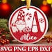 Christmas Monogram SVG Ornament, Round Christmas SVG Alphabet ...