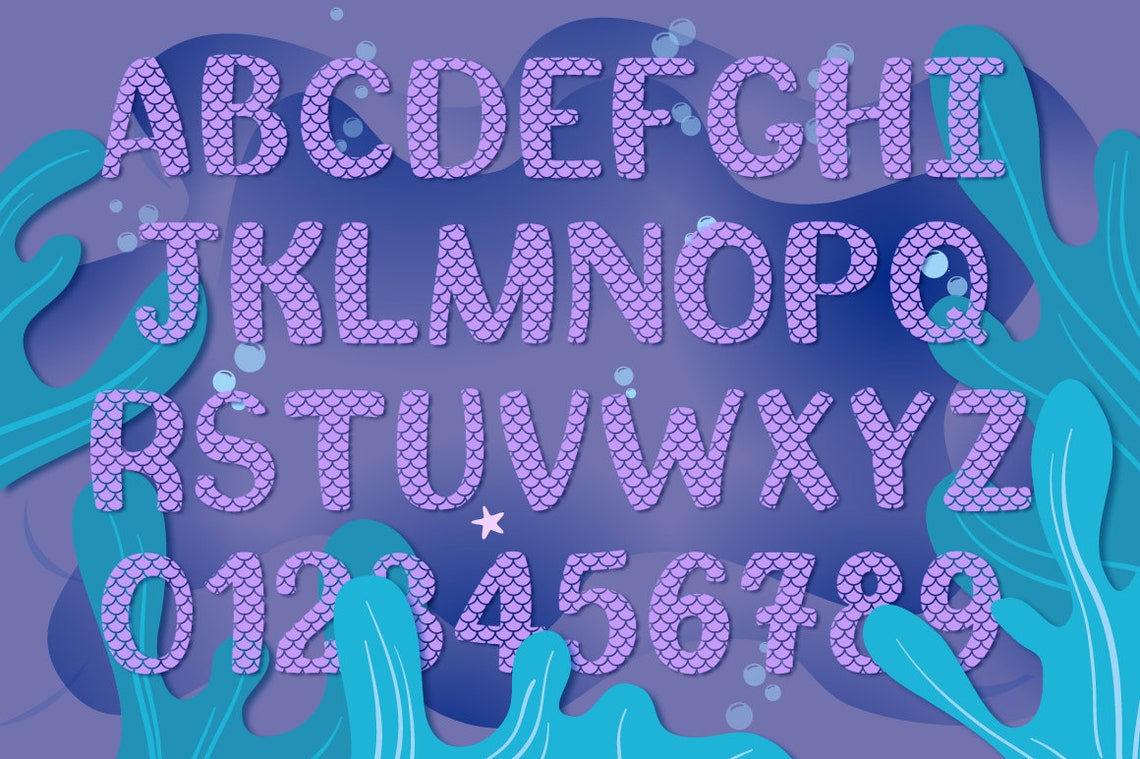 Mermaid Font | OTF & TTF, Animated, Scales (digital Download) - Etsy