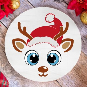 Boy Reindeer Face SVG File, Christmas Reindeer Face, Boy Reindeer Cut ...