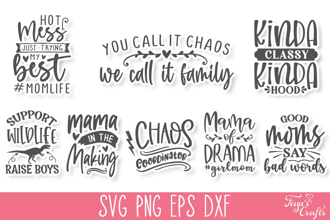 Funny Mom SVG Cut Files Bundle Sarcastic Mom SVG Quotes | Etsy