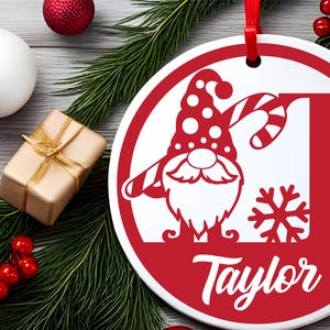 Christmas Monogram SVG Ornament, Round Christmas SVG Alphabet ...