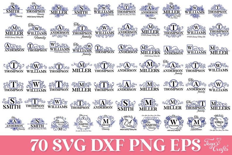 Family Name Monogram Svg Cut File, Mailbox Decal SVG Bundle, Mailbox ...