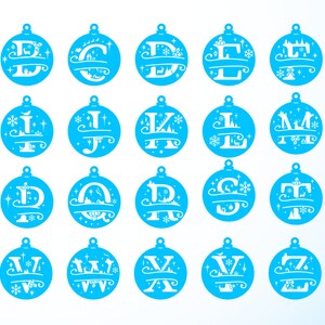 Round Christmas Monogram SVG, Christmas Bauble Ornament SVG Cricut ...