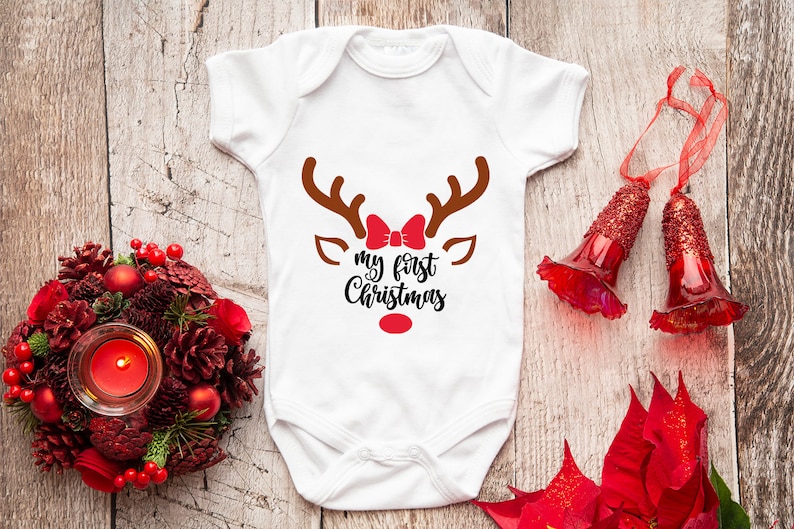 My First Christmas Reindeer Ornament SVG PNG Baby First - Etsy