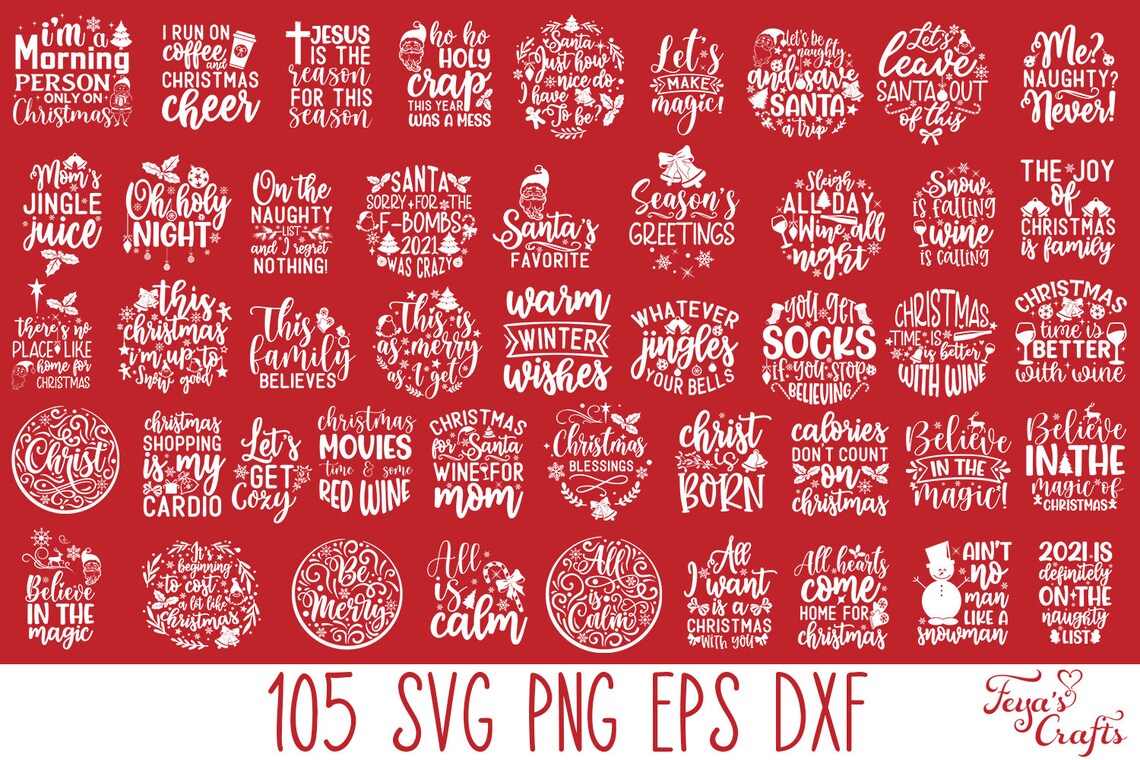Christmas SVG Quotes Bundle Funny Christmas SVG Cut Files - Etsy