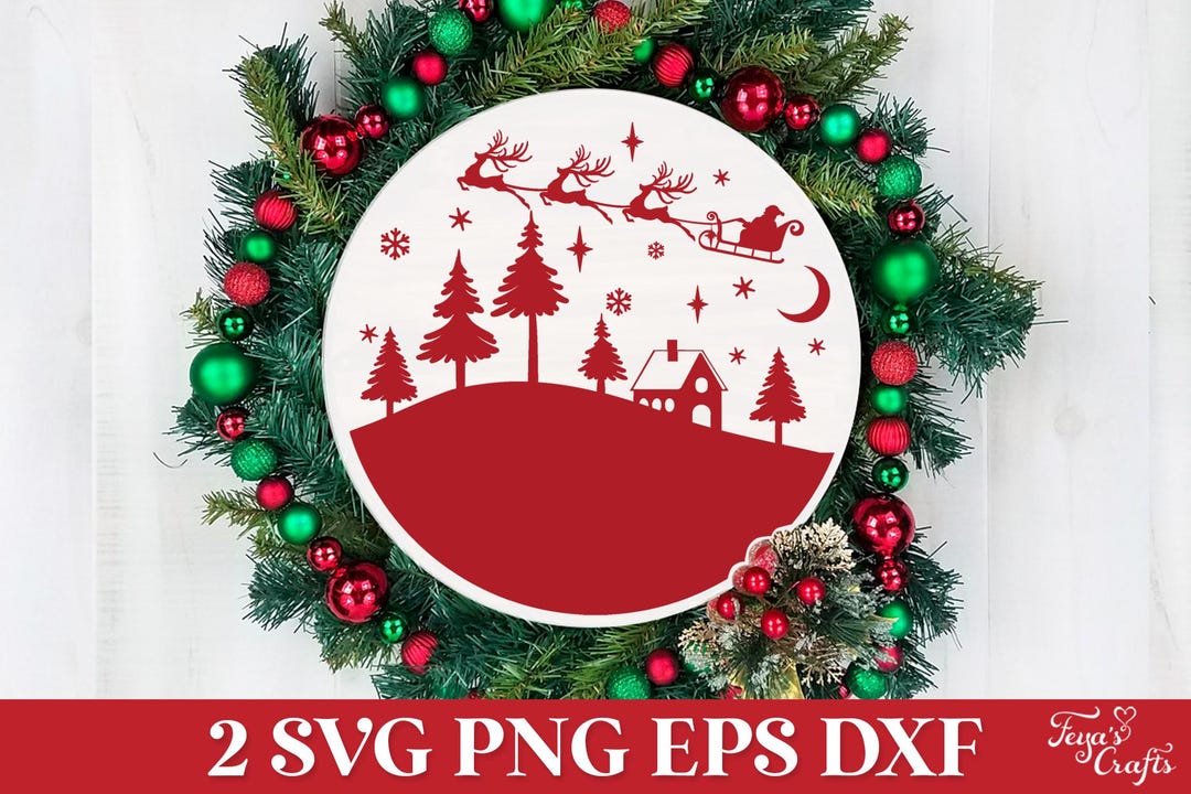 Christmas Scene SVG, Winter Scene SVG, Christmas Village PNG, Merry ...