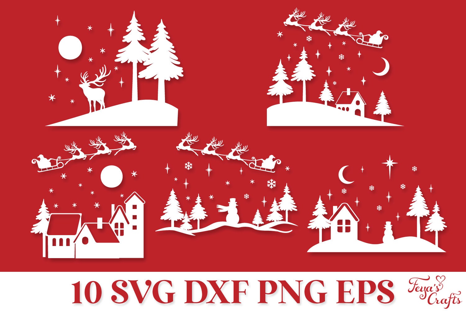Christmas Scene SVG Png Winter Scene SVG Png Christmas - Etsy Australia