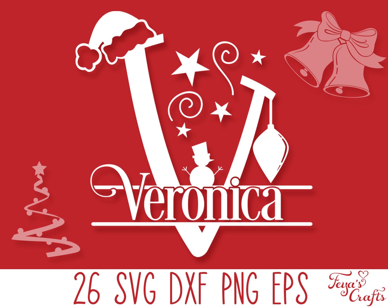 Christmas Monogram SVG PNG Christmas Split Alphabet Svg - Etsy