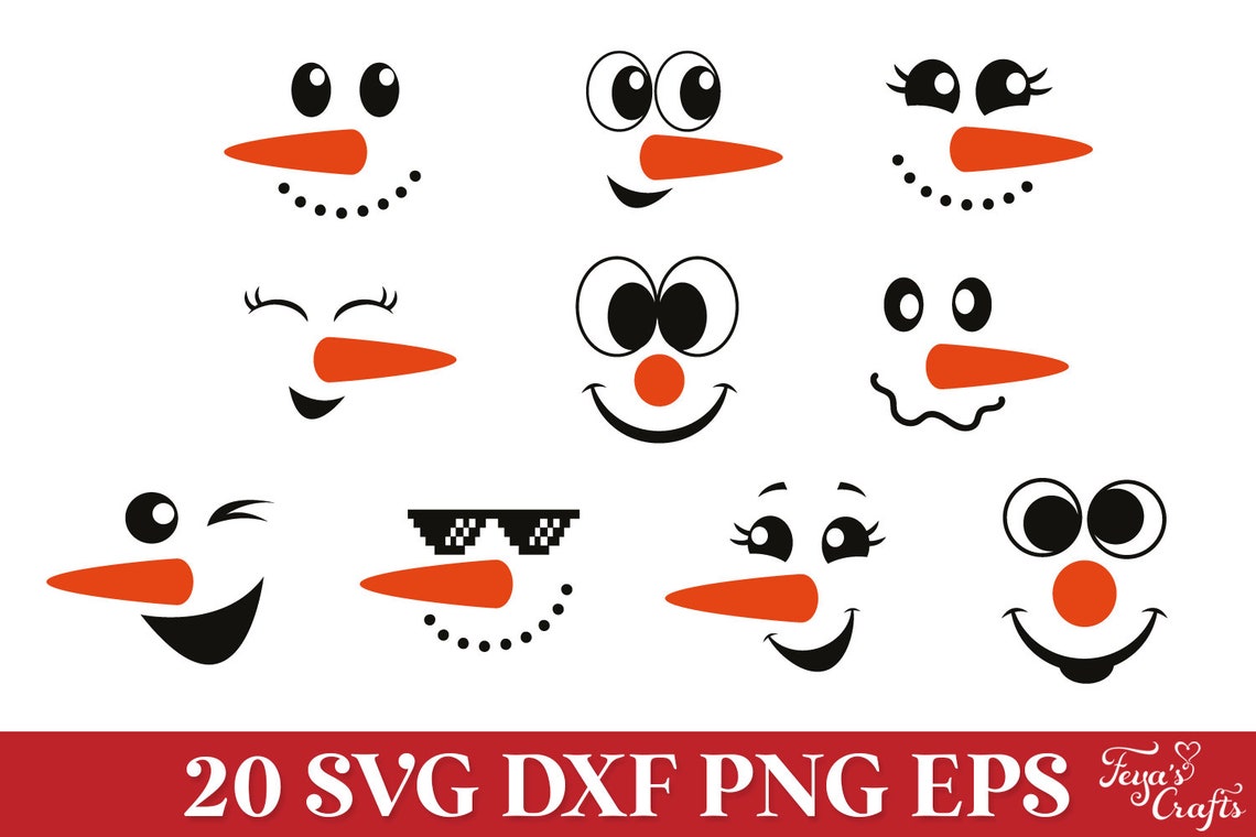 Snowman Face SVG Snowman Ornament SVG Png Christmas Snowman - Etsy