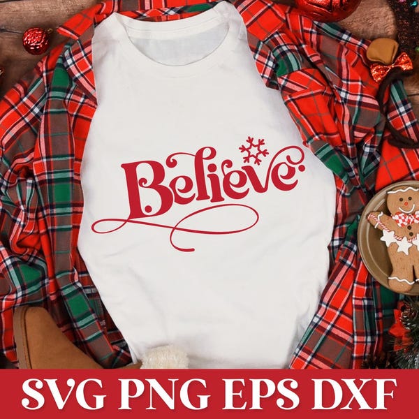 Believe Christmas Svg - Etsy