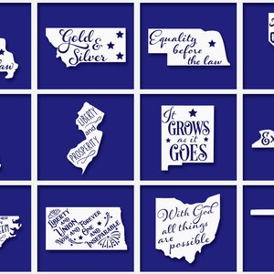 US States SVG Mottos | 4th of July SVG Bundle | Usa Svg | Patriotic Svg ...