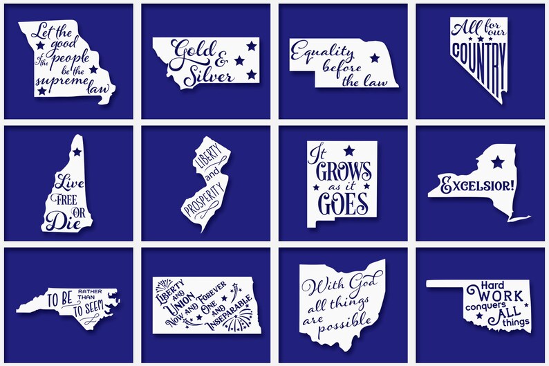 US State Mottos SVG Bundle | Patriotic 4th of July Cricut - Etsy