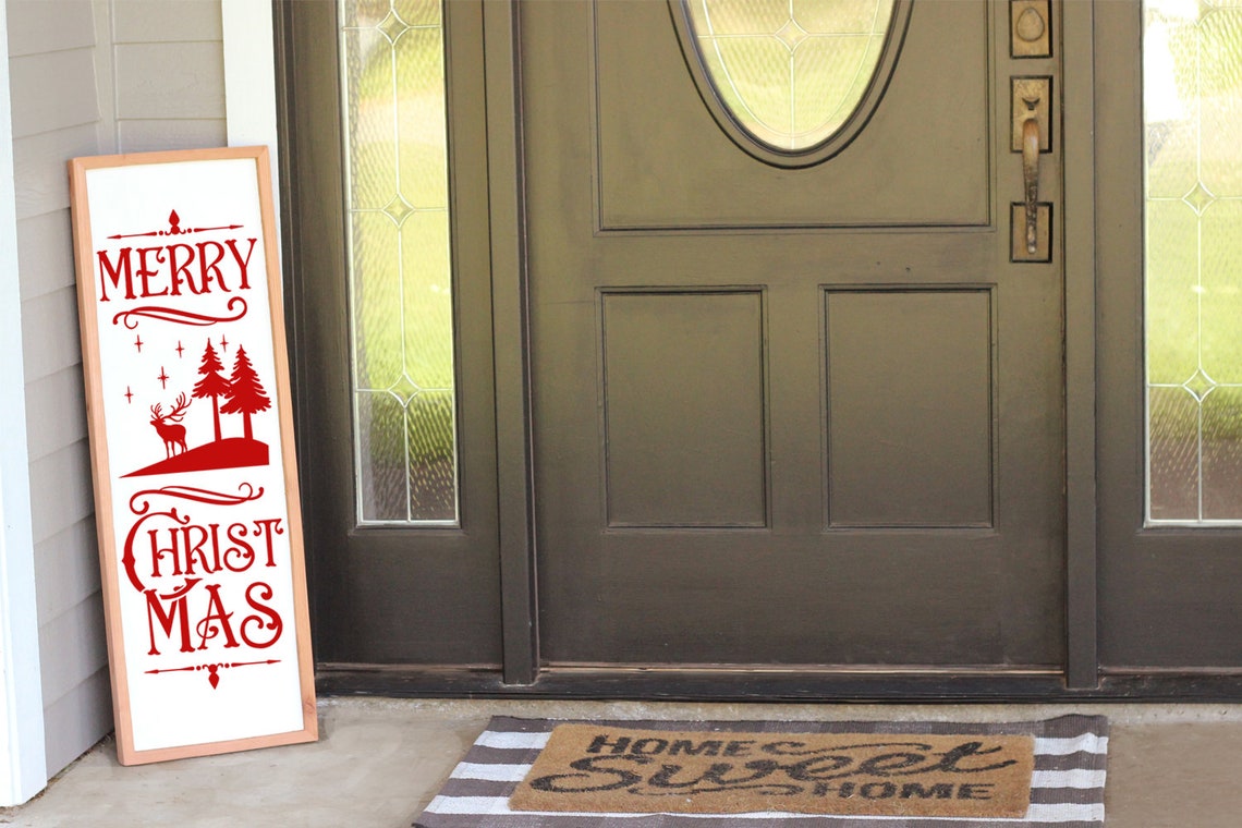 Merry Christmas Porch Sign SVG, Christmas Home Sign SVG, Christmas ...