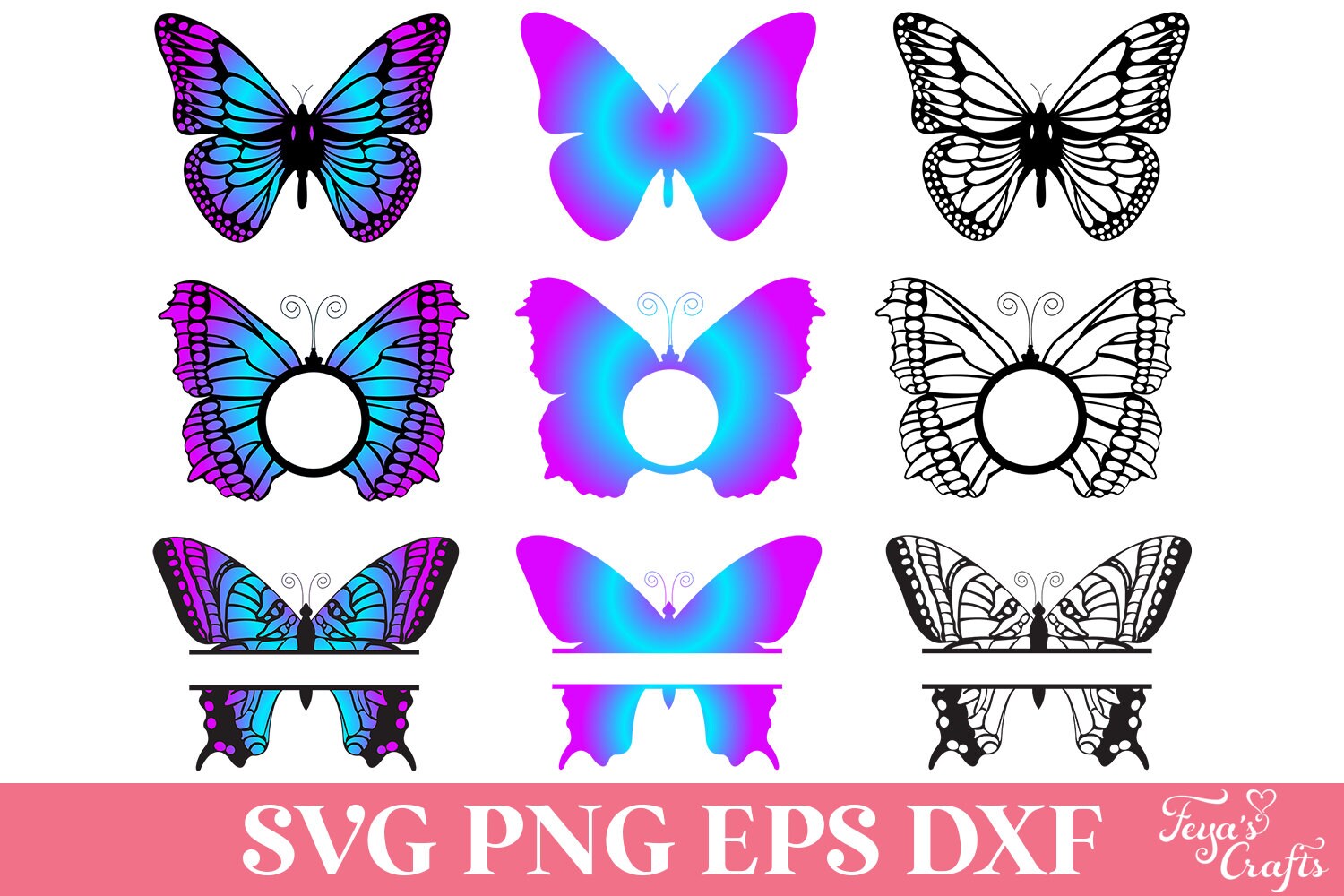 Layered Butterfly SVG Bundle Layered Butterflies Svg - Etsy
