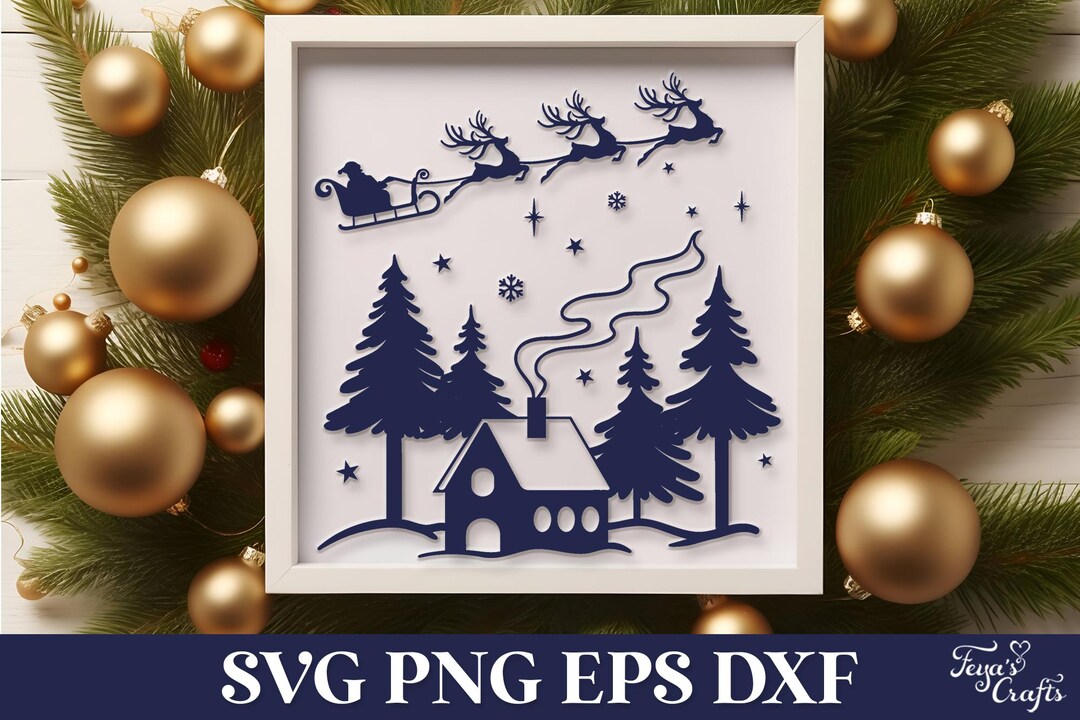 Christmas Scene SVG, Winter Scene SVG, Christmas Village PNG, Merry ...