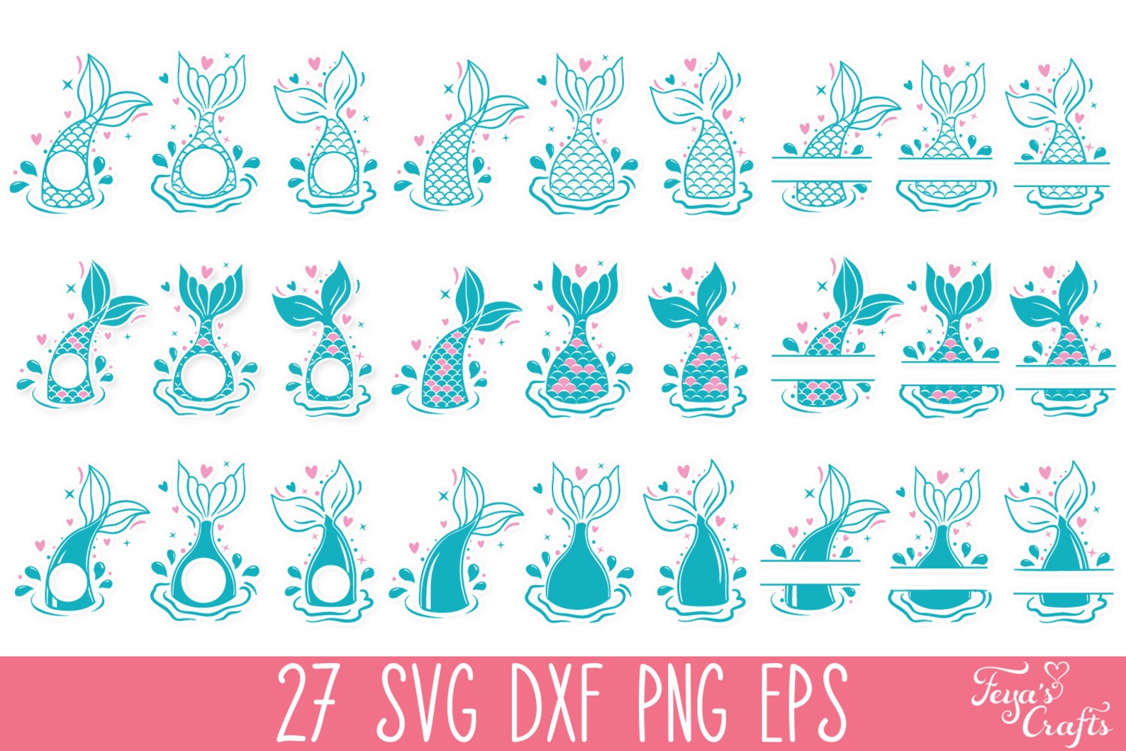 Mermaid Tail SVG PNG Mermaid Tail Monogram Svg Mermaid Tail - Etsy