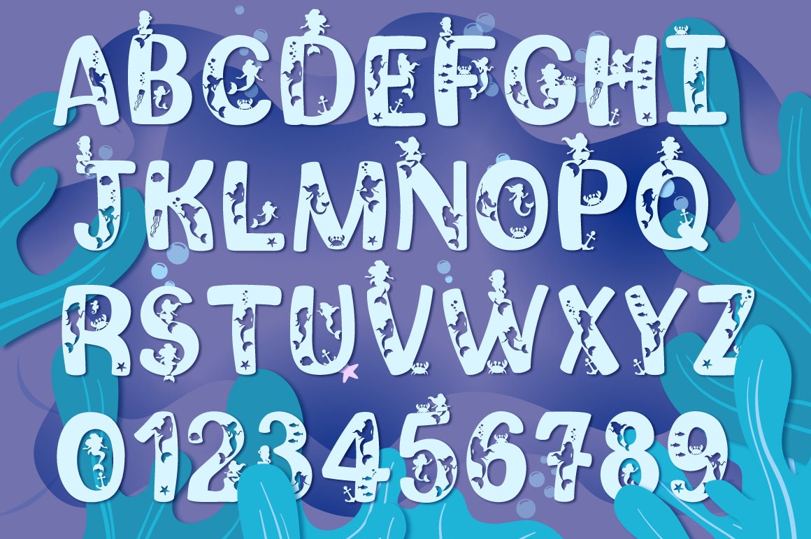 Mermaid Font | Mermaid Scales Font OTF & TTF | Mermaid Monogram ...