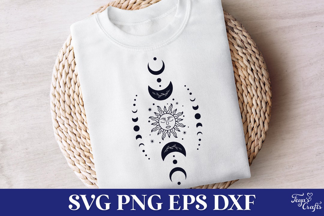 Mystical Sun and Moon SVG, Mystical and Celestial SVG Files, Mystical ...