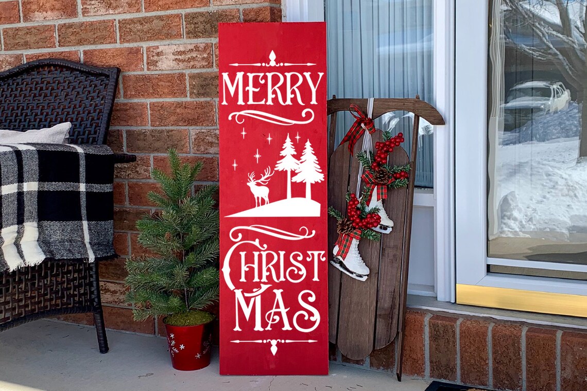Merry Christmas Porch Sign SVG, Christmas Home Sign SVG, Christmas ...