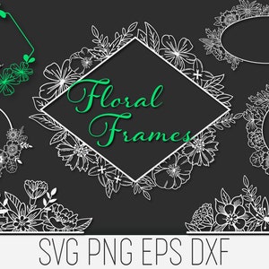 Floral Frames SVG | Flower Frame SVG | Floral Wreath SVG | Floral ...