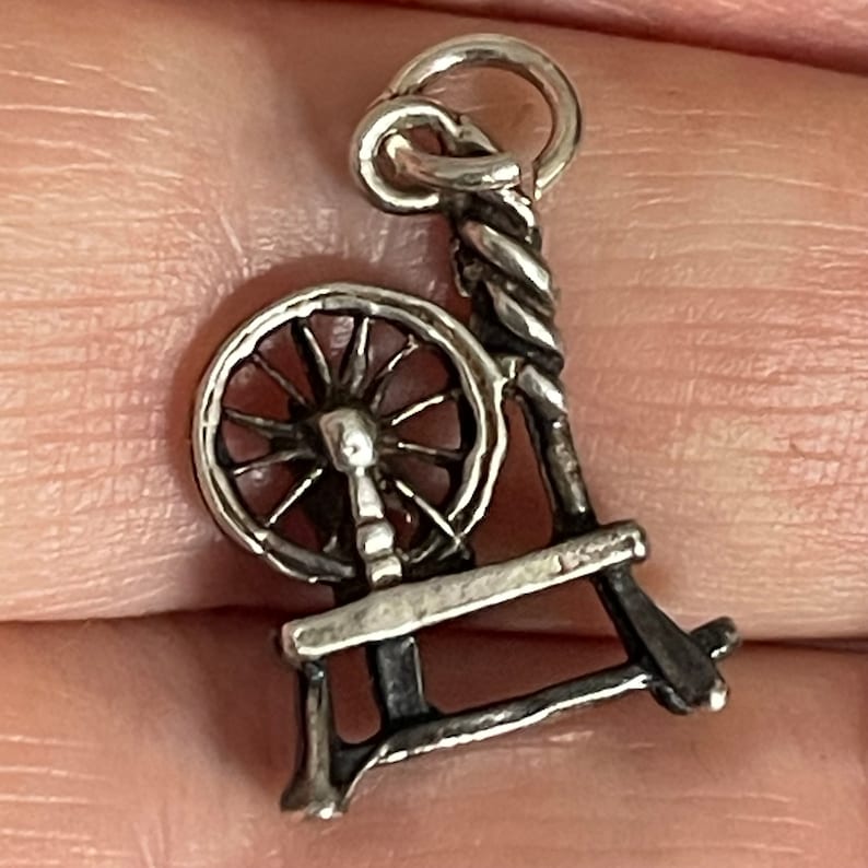 Vtg Silver Charm of a Spinning Wheel With Hallmark for London for Charm ...