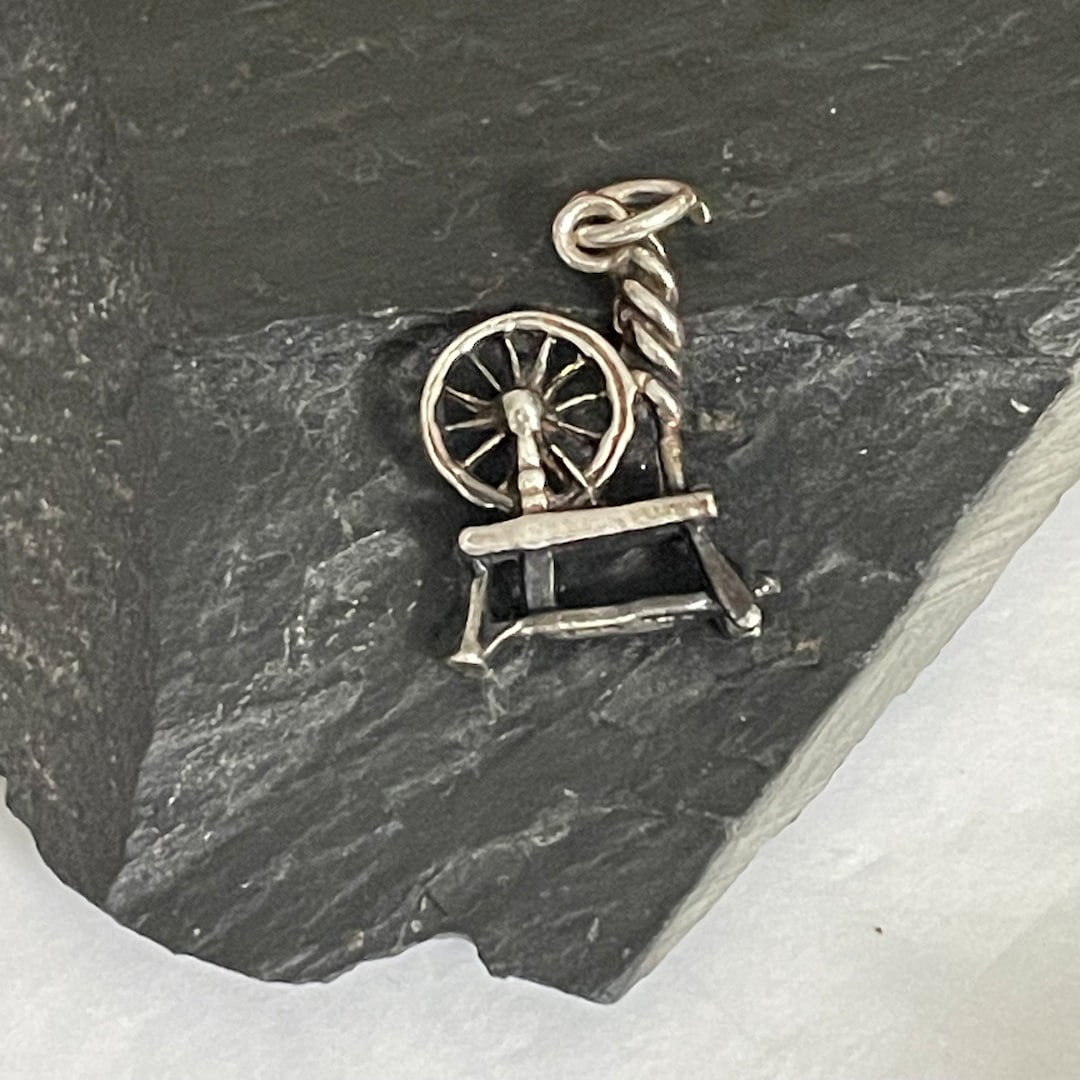 Vtg Silver Charm of a Spinning Wheel With Hallmark for London for Charm ...