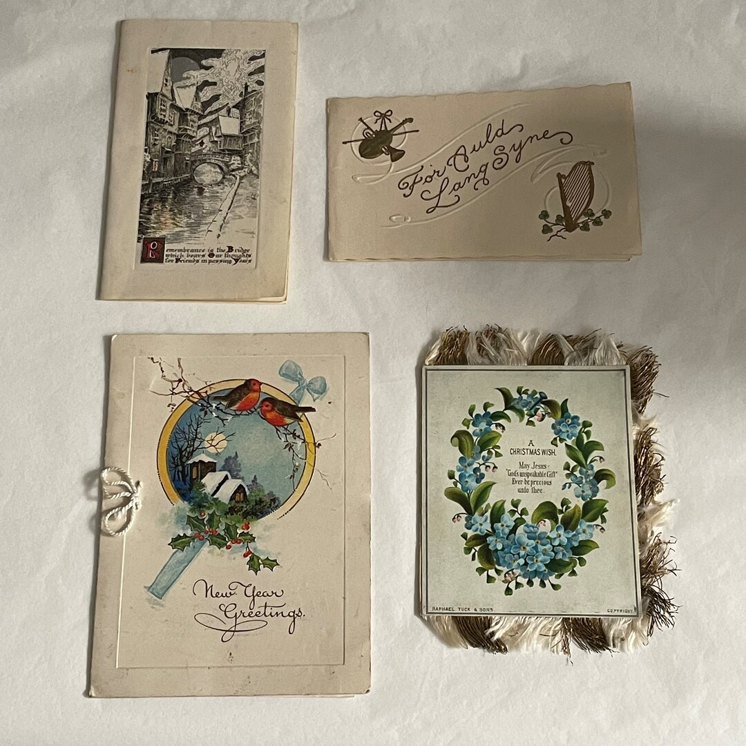Raphael Tuck and Sons Antique Christmas Card Beautiful Floral Images ...