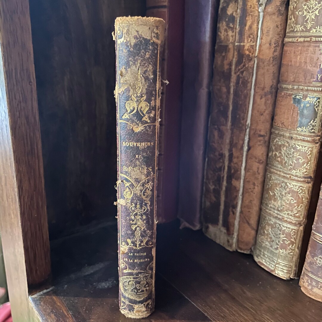 Antique French Book With Armourial Bookplate Souvenirs Et Recits - Etsy