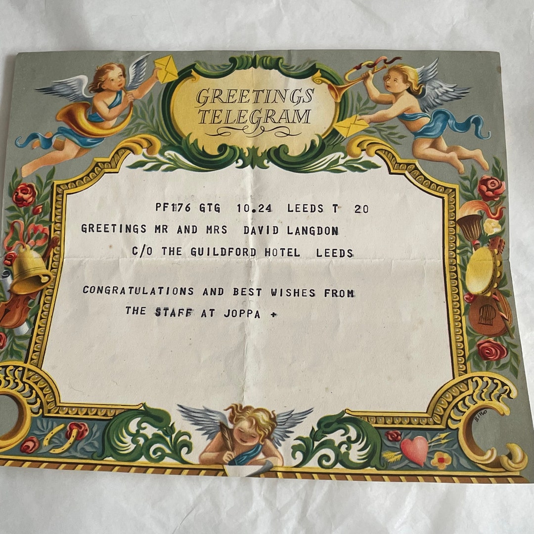 Vintage Greetings Telegram 1950s Wedding - Etsy