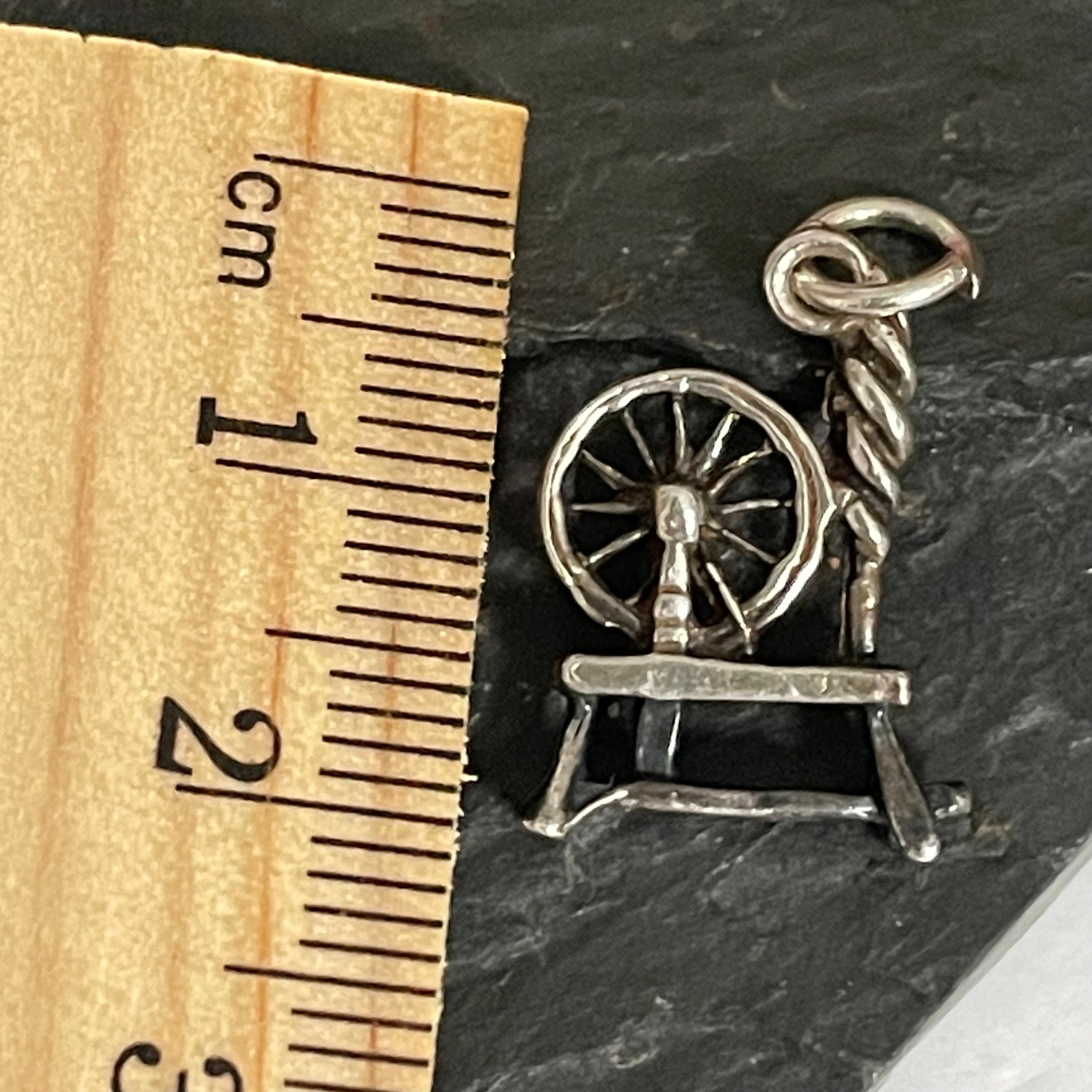 Vtg Silver Charm of a Spinning Wheel With Hallmark for London for Charm ...
