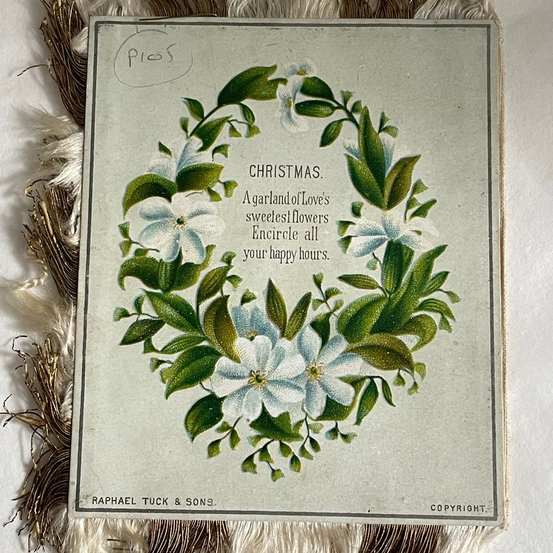 Raphael Tuck and Sons Antique Christmas Card Beautiful Floral Images ...